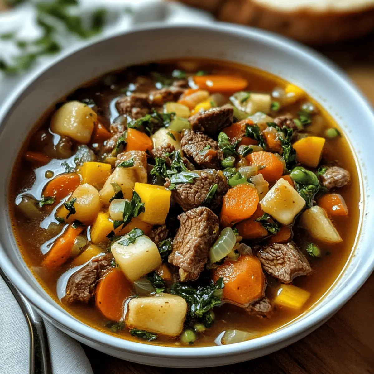 Irresistible Comforting Hearty Beef and Vegetable Soup Recipe