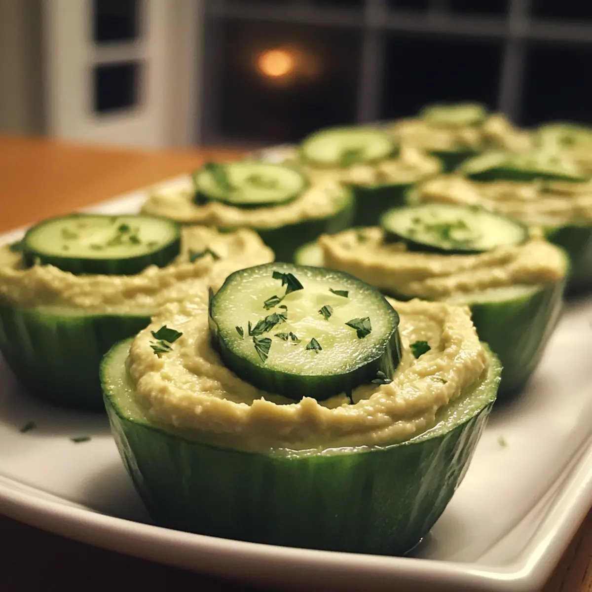 Irresistible Cucumber Hummus Cups recipe: Delicious Creamy Snack