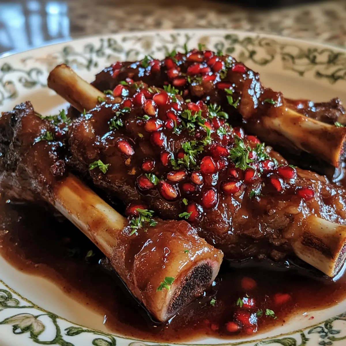 Irresistible Delicious Roasted Lamb Shanks with Pomegranate Glaze