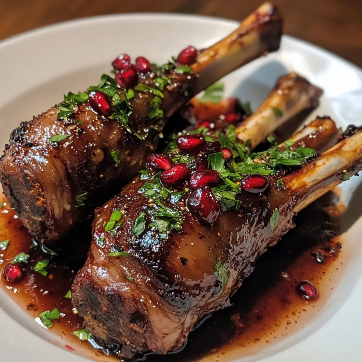 Irresistible Delicious Roasted Lamb Shanks with Pomegranate Glaze